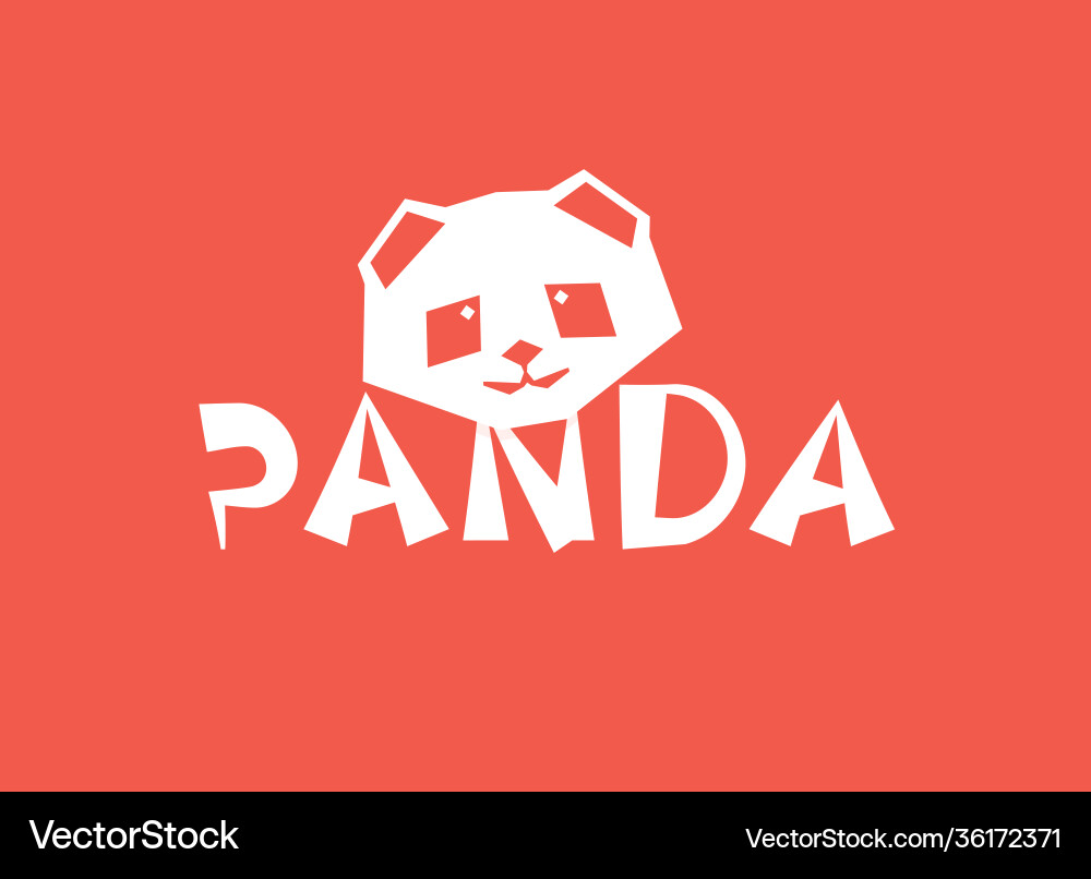 Panda logo design chinese bear head silhouette Vector Image
