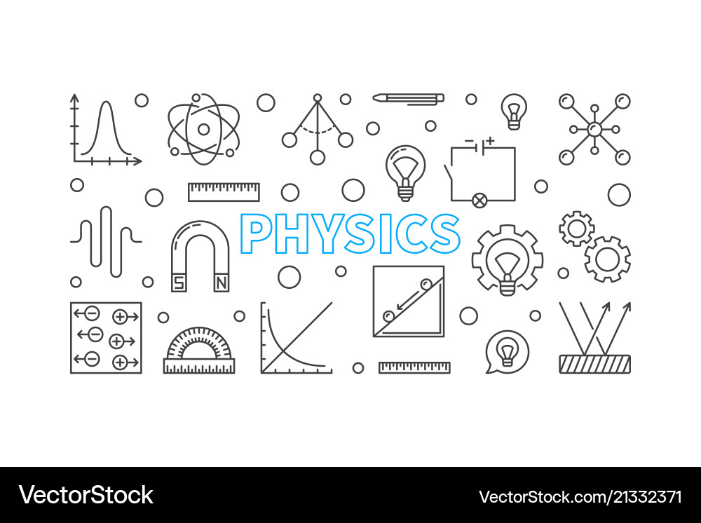 Physics horizontal banner science Royalty Free Vector Image