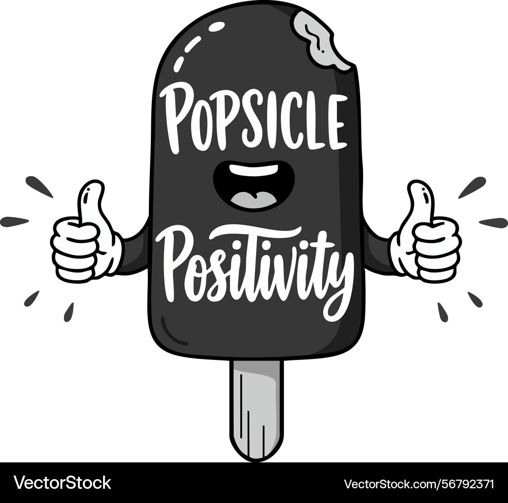 Popsicle positivity cartoon character giving Vector Image