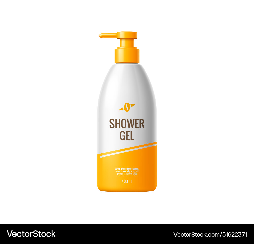 Shower gel package cosmetic product template Vector Image