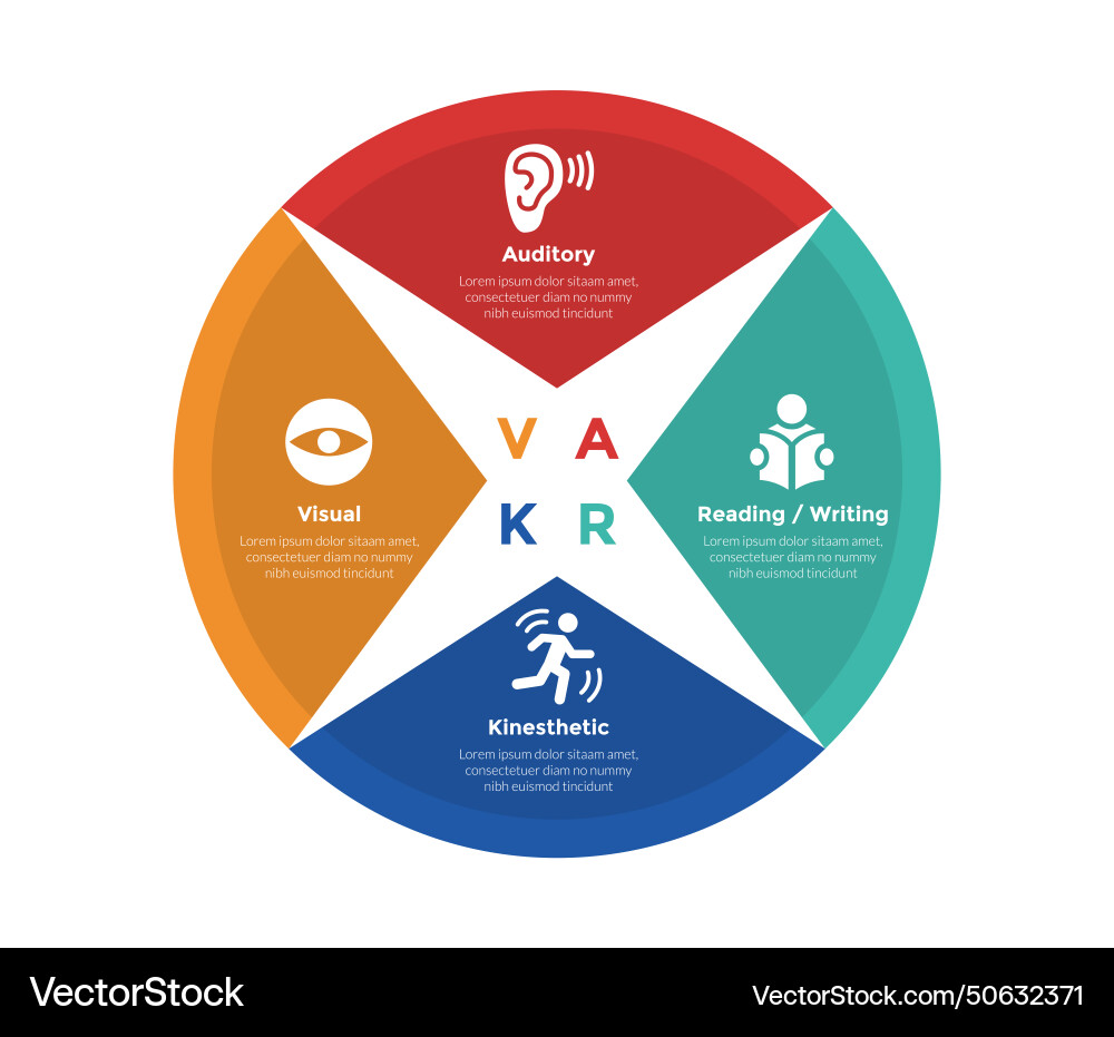 Vark learning styles infographics template Vector Image
