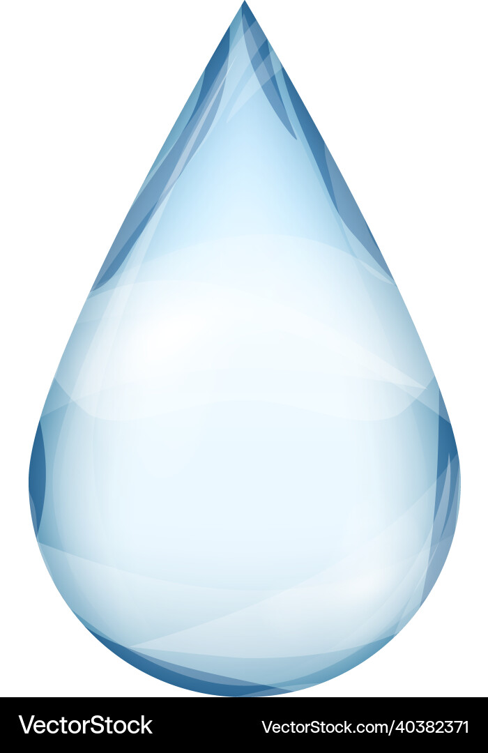 Water drop pure moisture drip realistic raindrop Vector Image