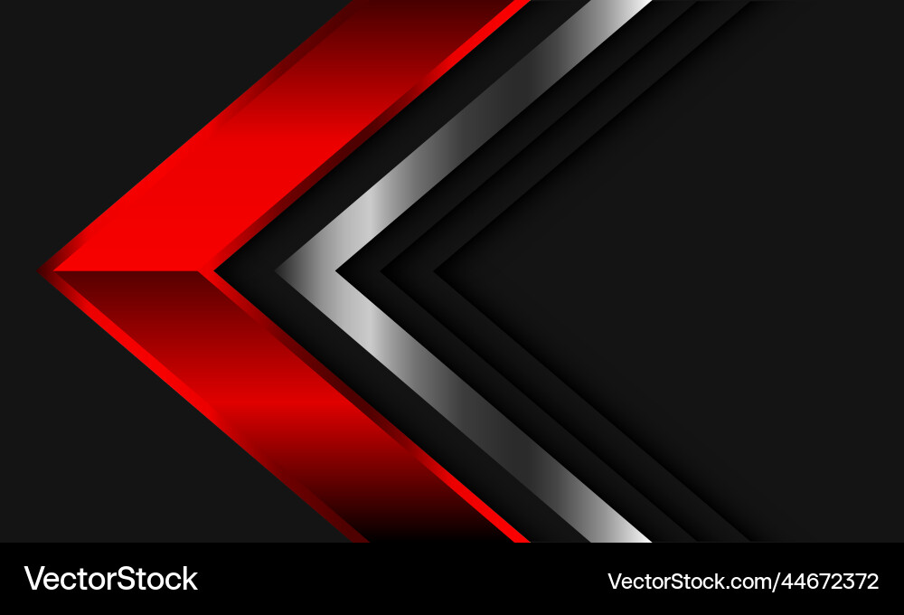 Abstract red silver arrow direction geometric Vector Image