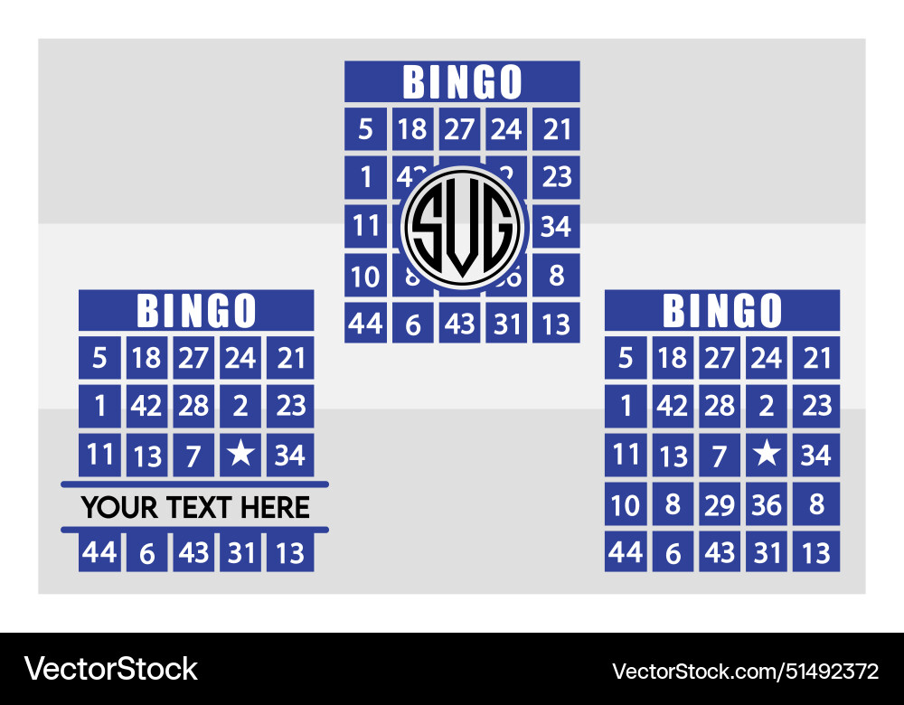 Bingo cards svg clipart Royalty Free Vector Image