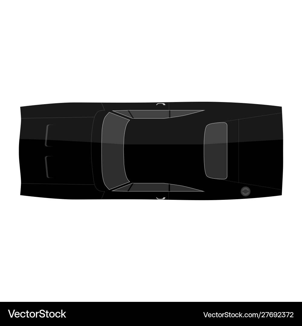 Black muscle car top view isolated on white Vector Image