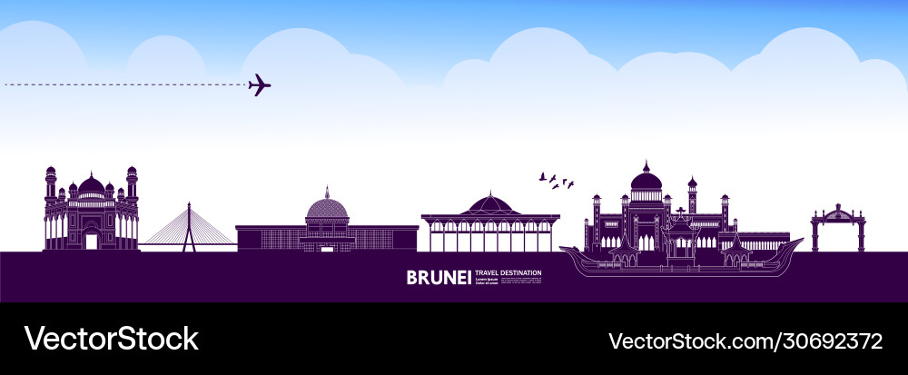 Brunei travel destination Royalty Free Vector Image