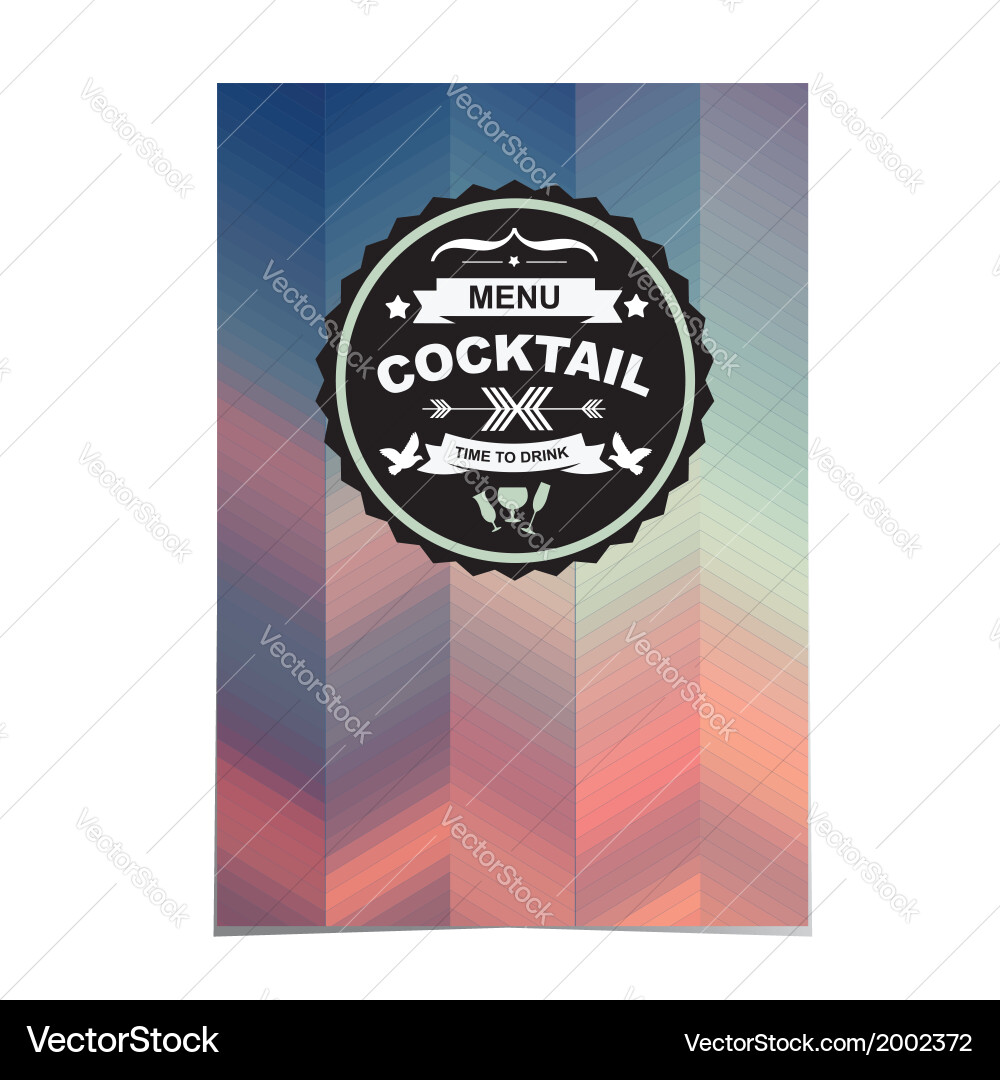 Cocktail Bar Menu Template Royalty Free Vector Image