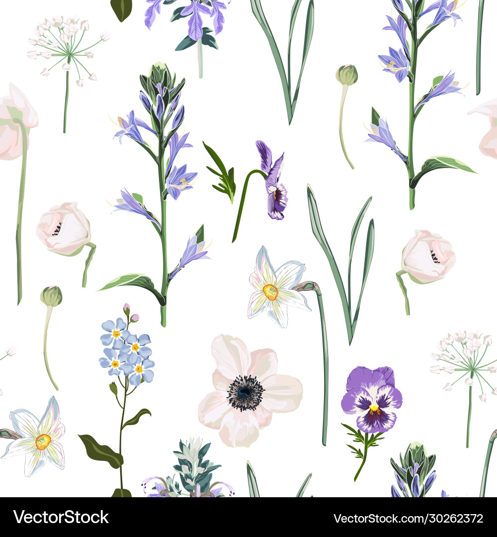 Delicate Floral Bouquet Pattern Royalty Free Vector Image