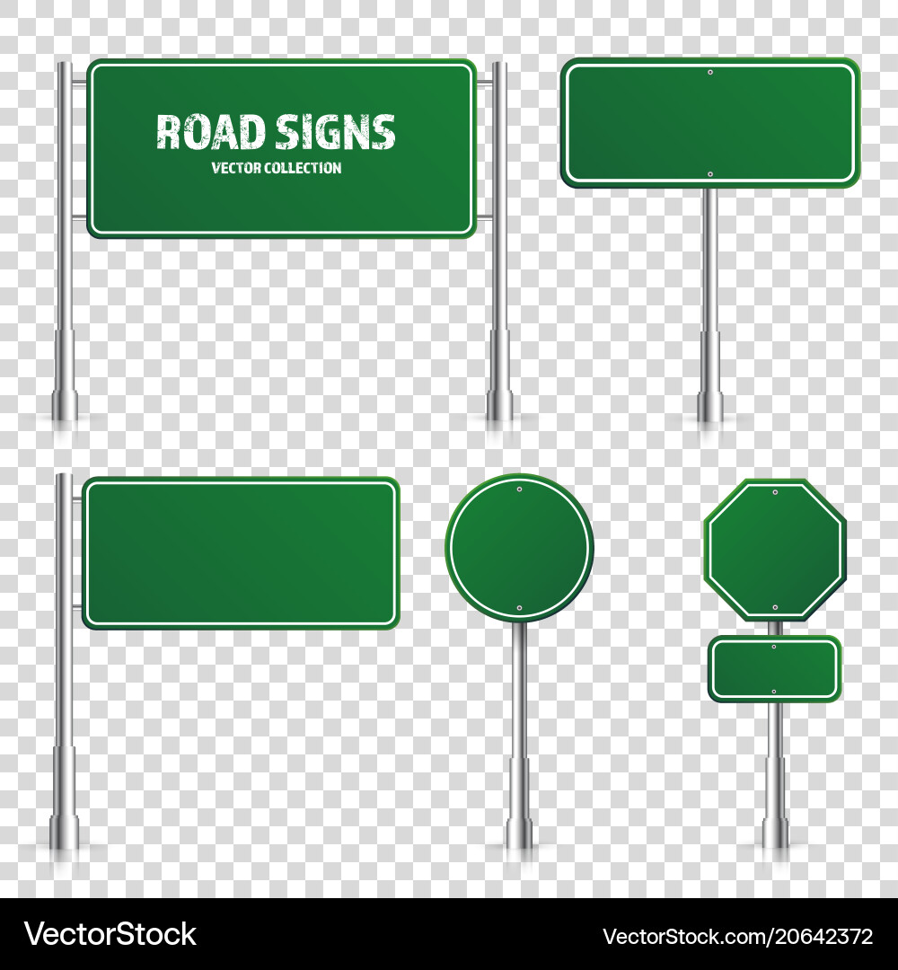 Green Traffic Sign - Blank Board Royalty Free Vector Image