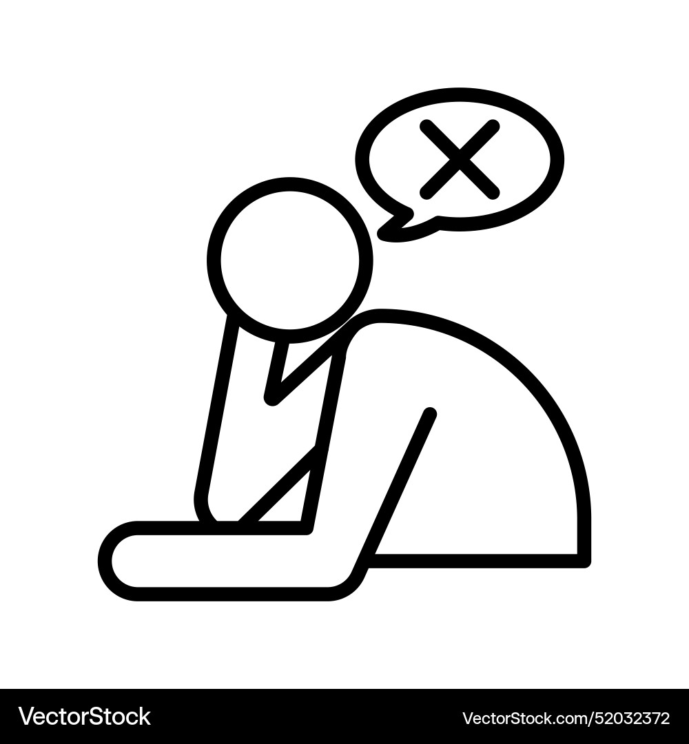 Helpless human icon linear logo mark in black Vector Image