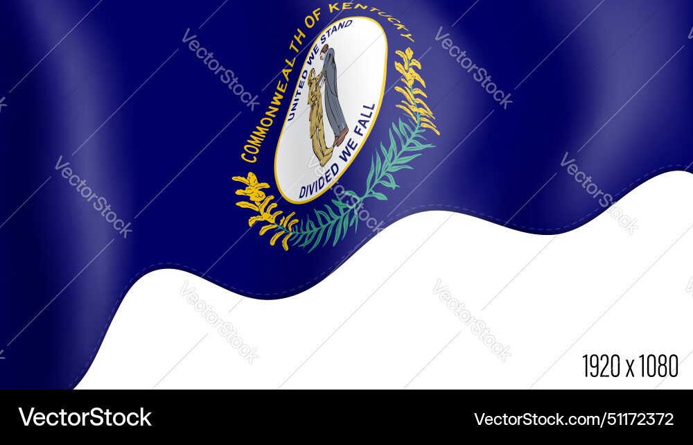 Kentucky us state flag realistic independence day Vector Image