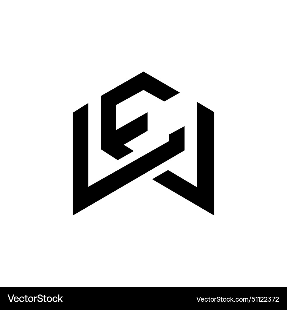 Letter ew or we initial shapes alphabet creative Vector Image