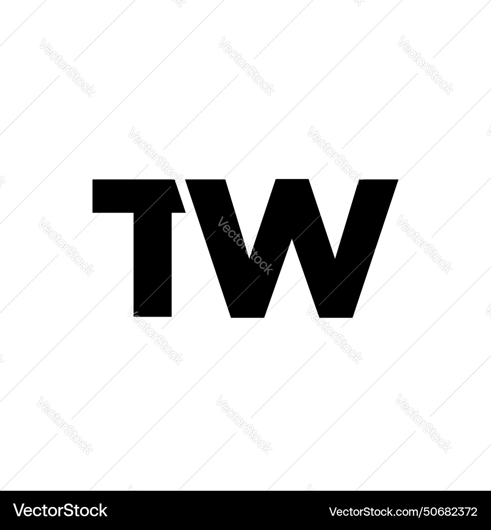 Letter t and w tw logo design template minimal Vector Image