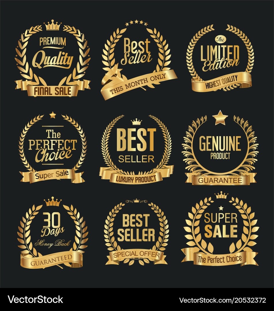 Luxury white labels collection 5 Royalty Free Vector Image