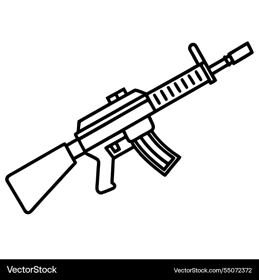 M4 carbine rifle assault weapon ammo magazine Vector Image