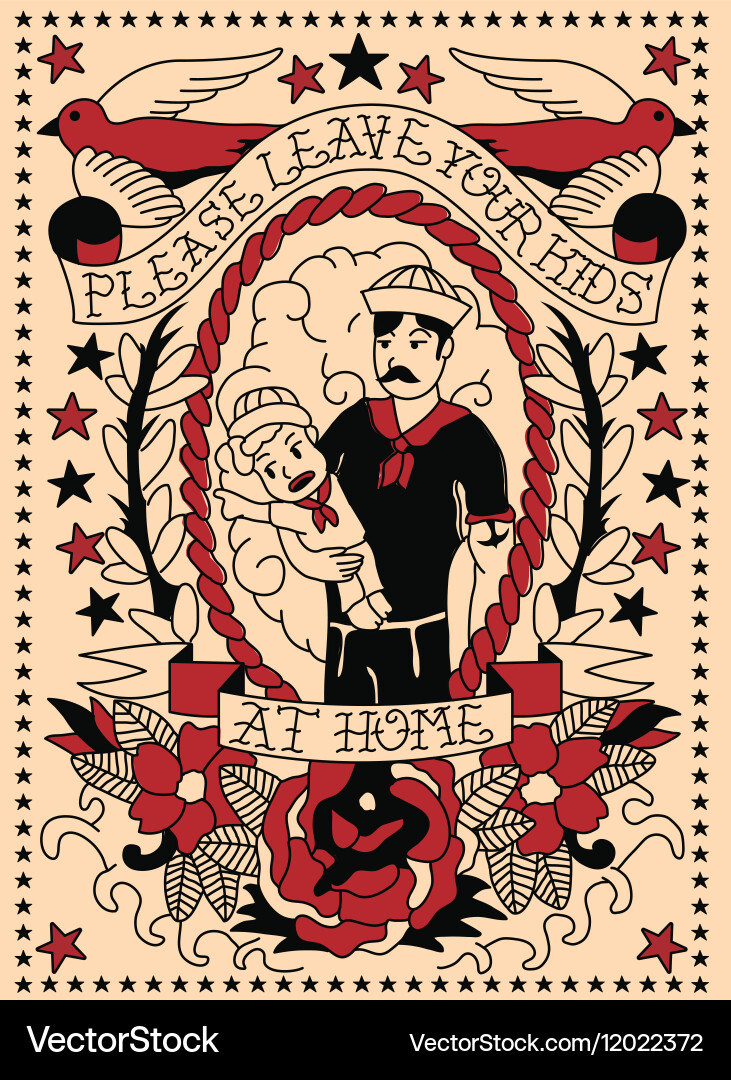 Old school tattoo 02 Royalty Free Vector Image