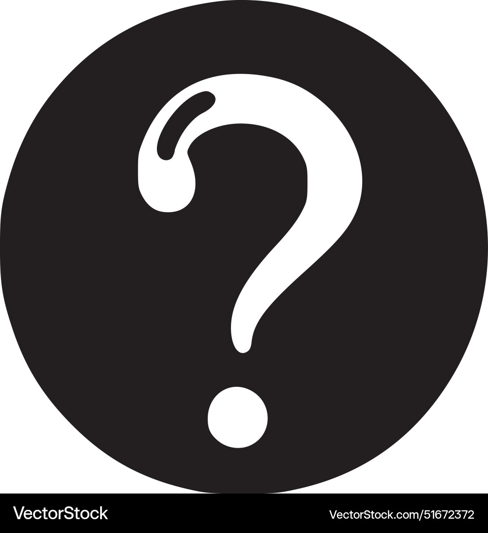 Question - minimalist and flat logo Royalty Free Vector