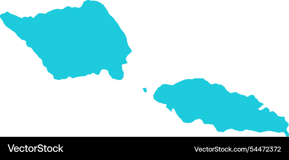 Samoa map in blue country border Royalty Free Vector Image