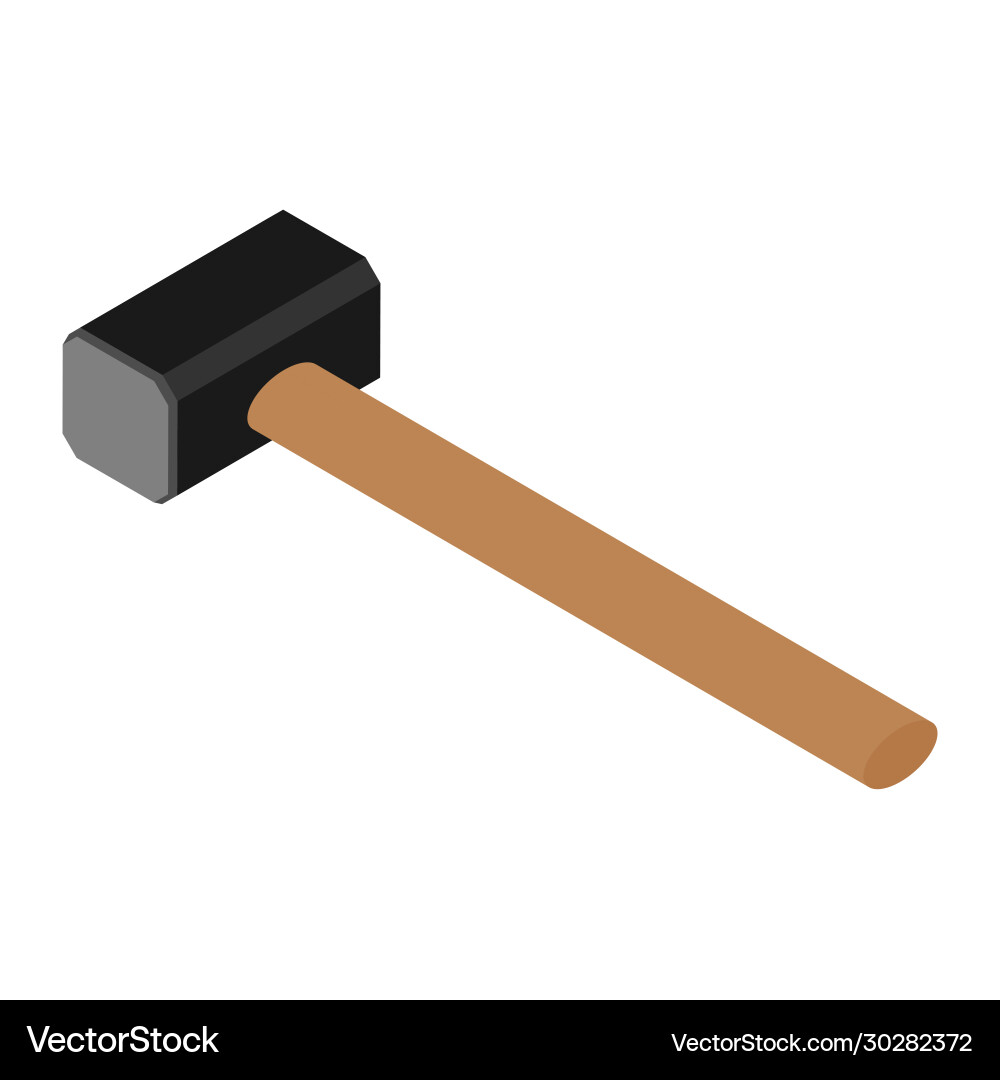 Sledge hammer with wooden handle Royalty Free Vector Image