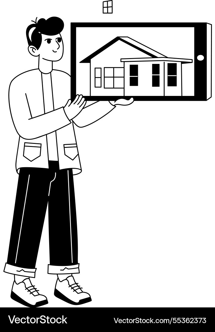 A glyph of real estate agent Royalty Free Vector Image