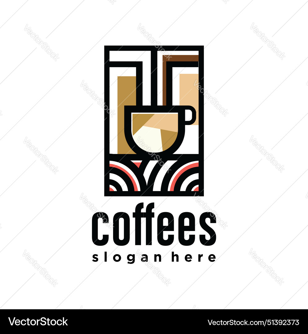 Abstract coffee mug logo icon Royalty Free Vector Image