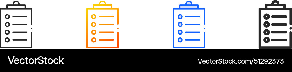 Checklist iconthin linear gradient blue stroke Vector Image