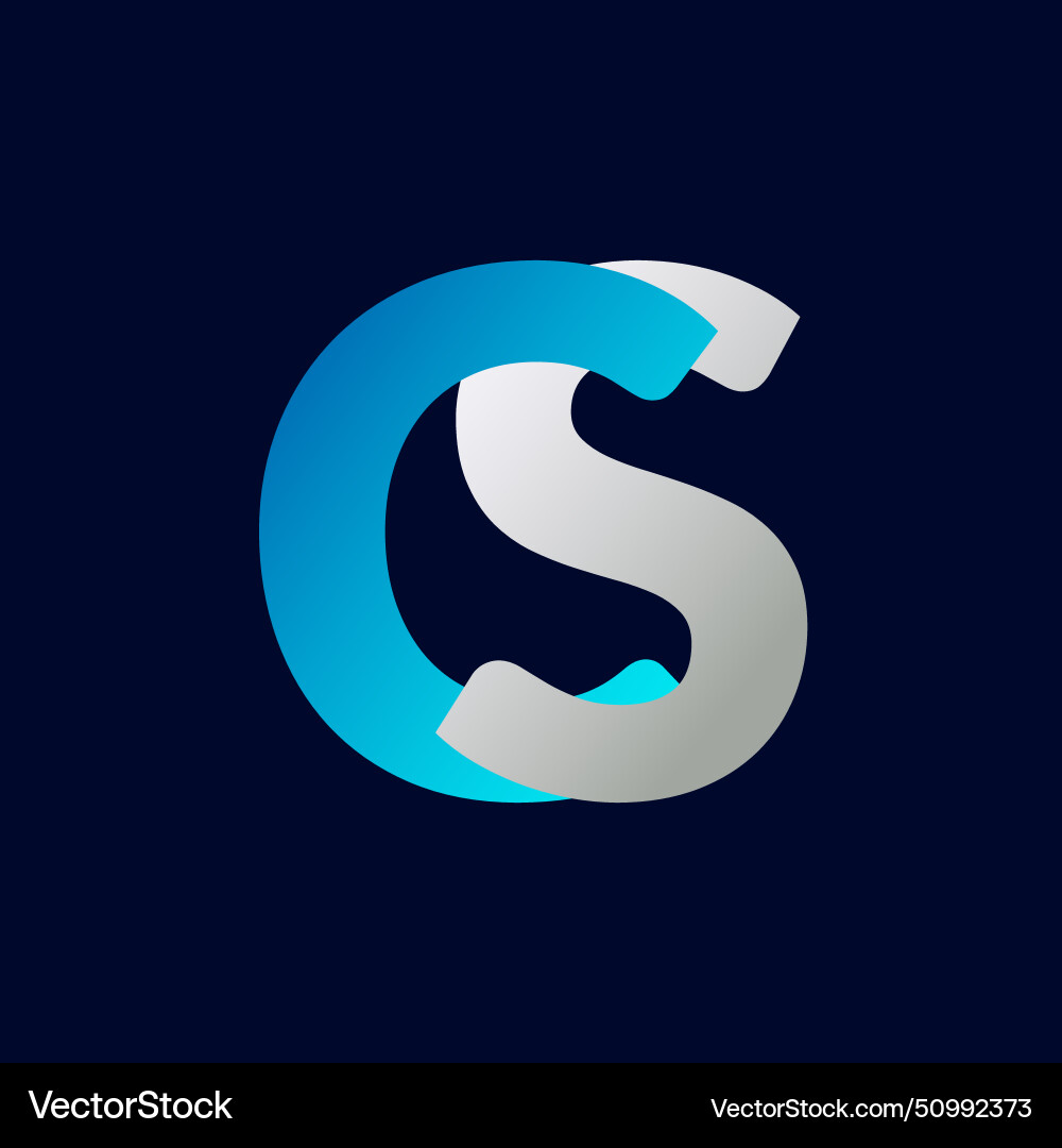 Cs letter colorful logo in the circle design Vector Image