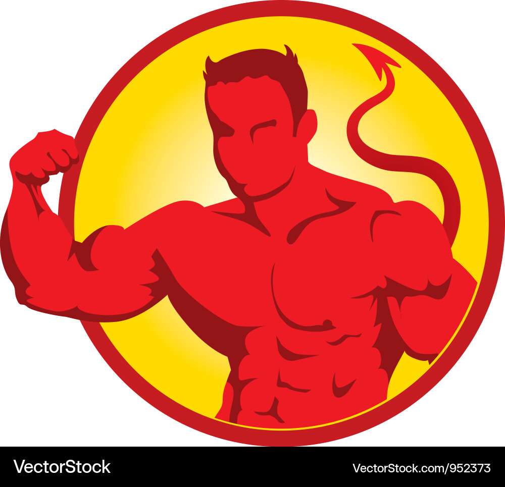 Devil bodybuilder3 Royalty Free Vector Image - VectorStock