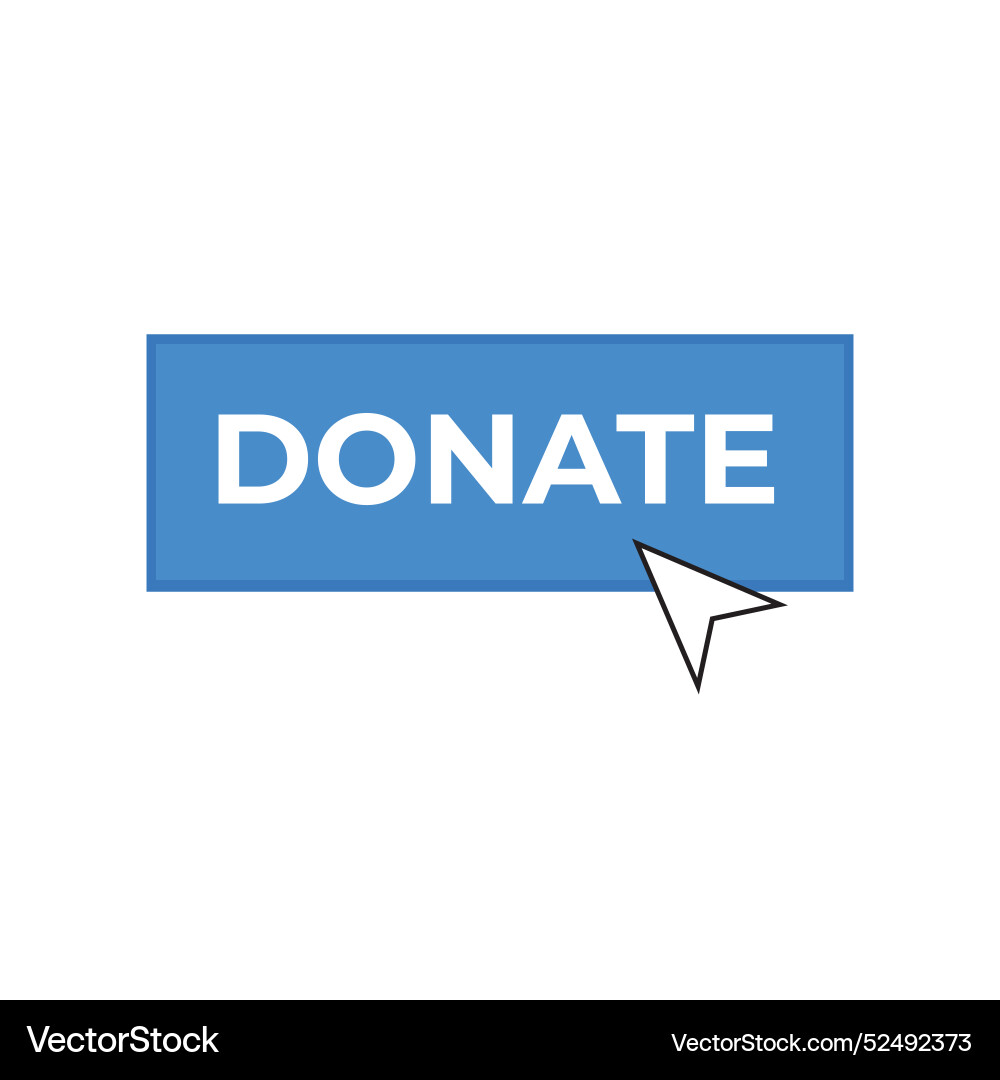 Donate blue button icon now online Royalty Free Vector Image