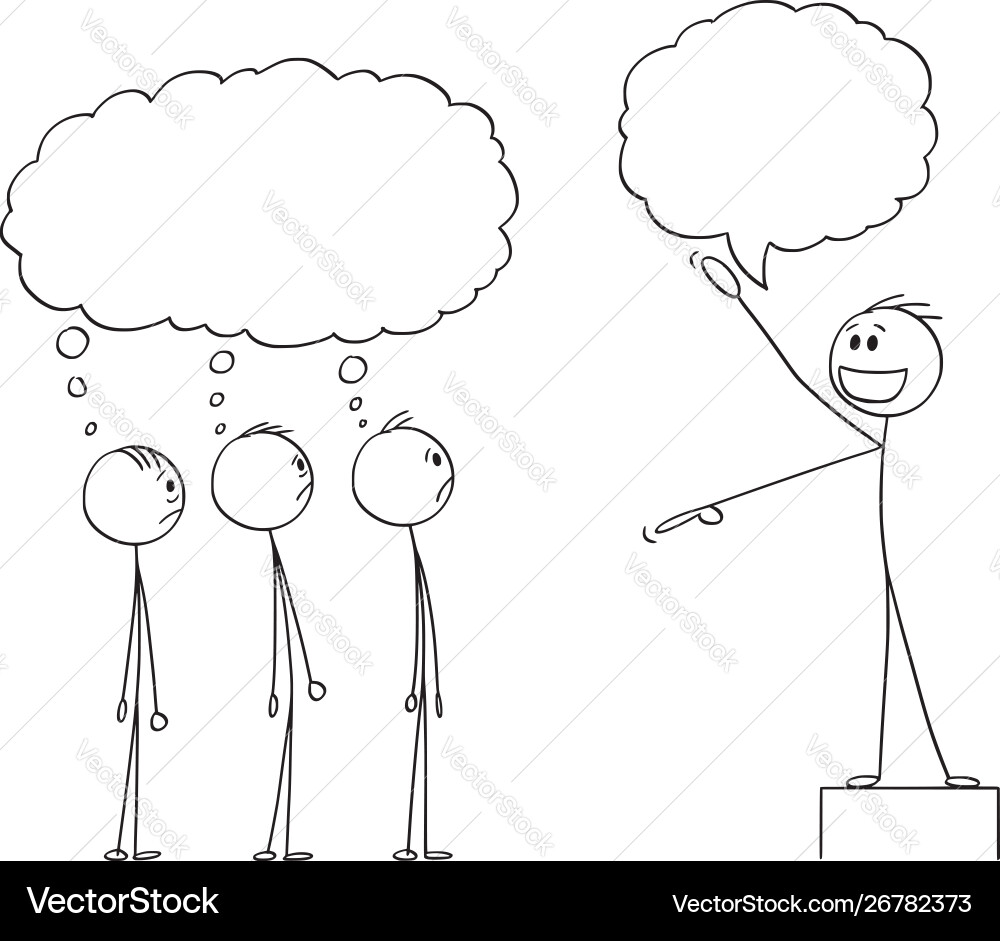 Enthusiastic Leader Talking to Team Royalty Free Vector
