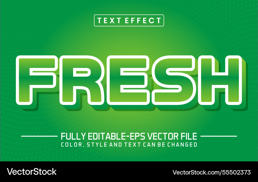 Fresh text editable style effect Royalty Free Vector Image