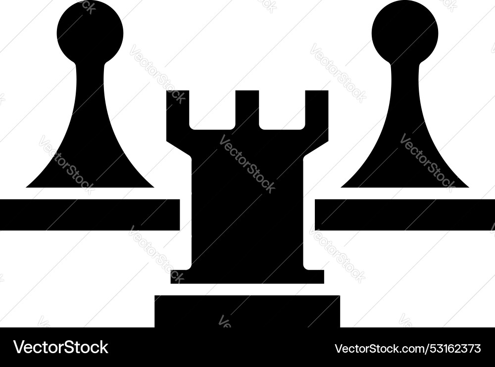 Icon rook and pawn chess piece strategy game Vector Image
