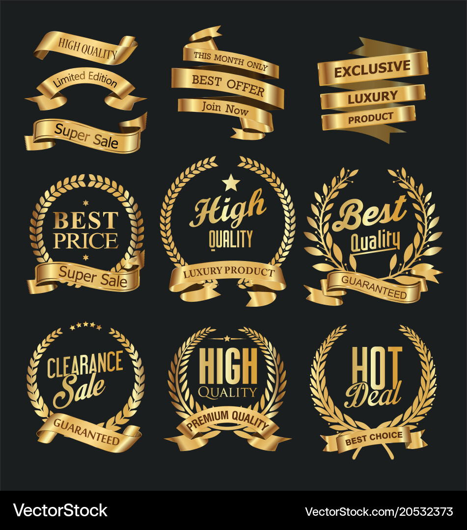 Luxury white labels collection 6 Royalty Free Vector Image