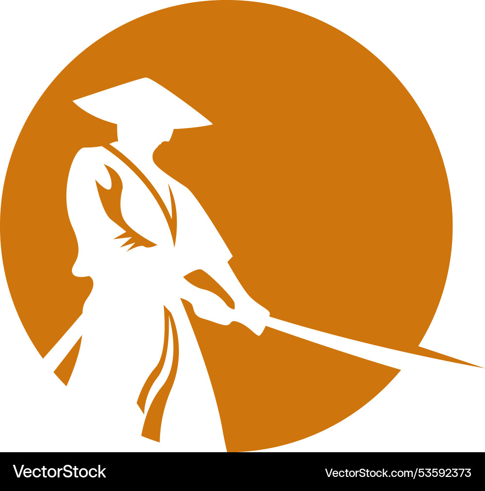 Samurai logo icon design Royalty Free Vector Image