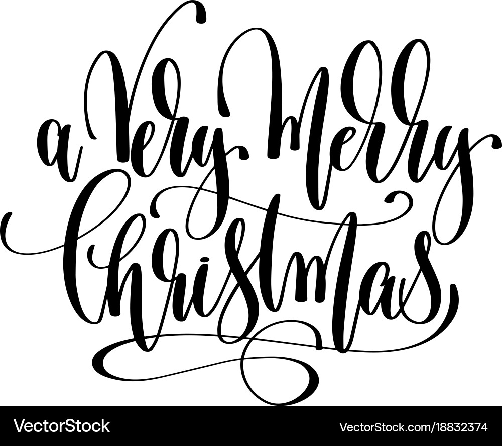 A very merry christmas - hand lettering Royalty Free Vector