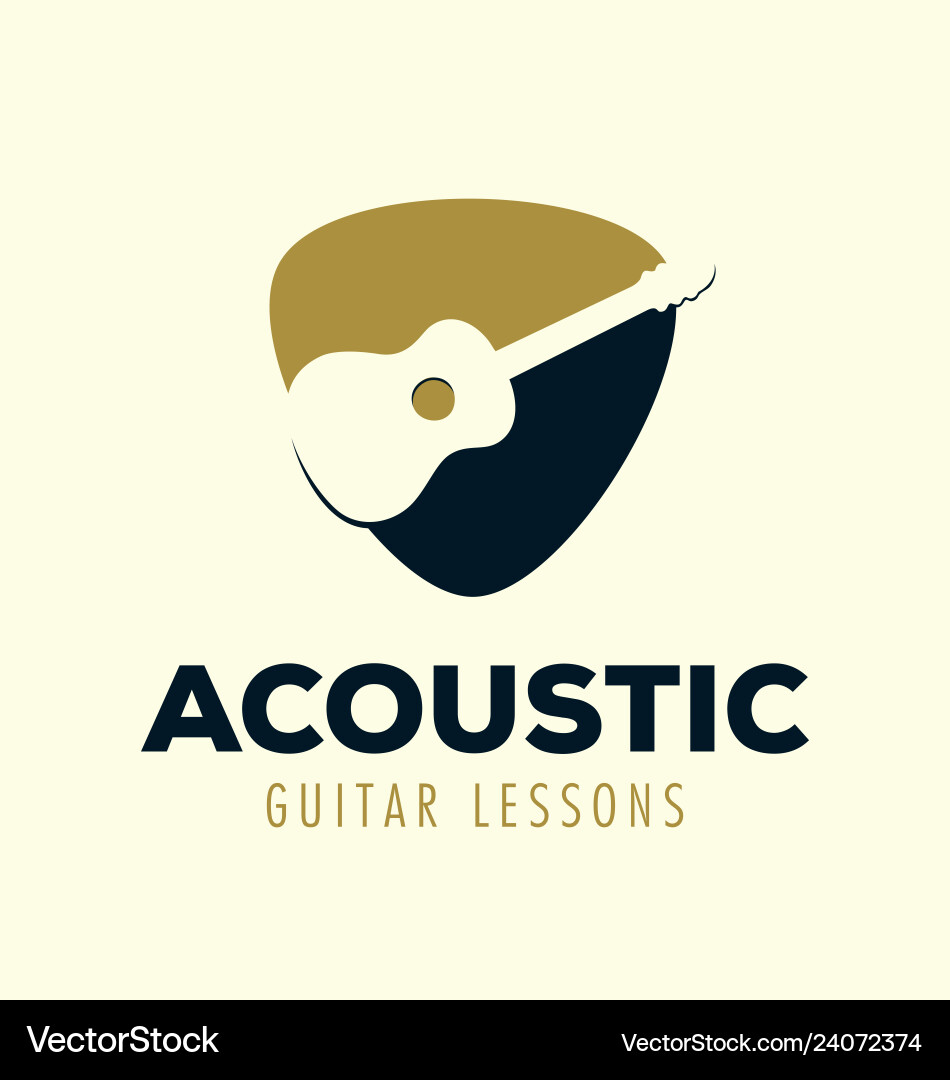 Acoustic guitar lessons logo Royalty Free Vector Image