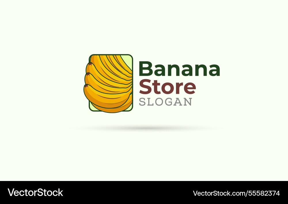 Banana store logo design Royalty Free Vector Image