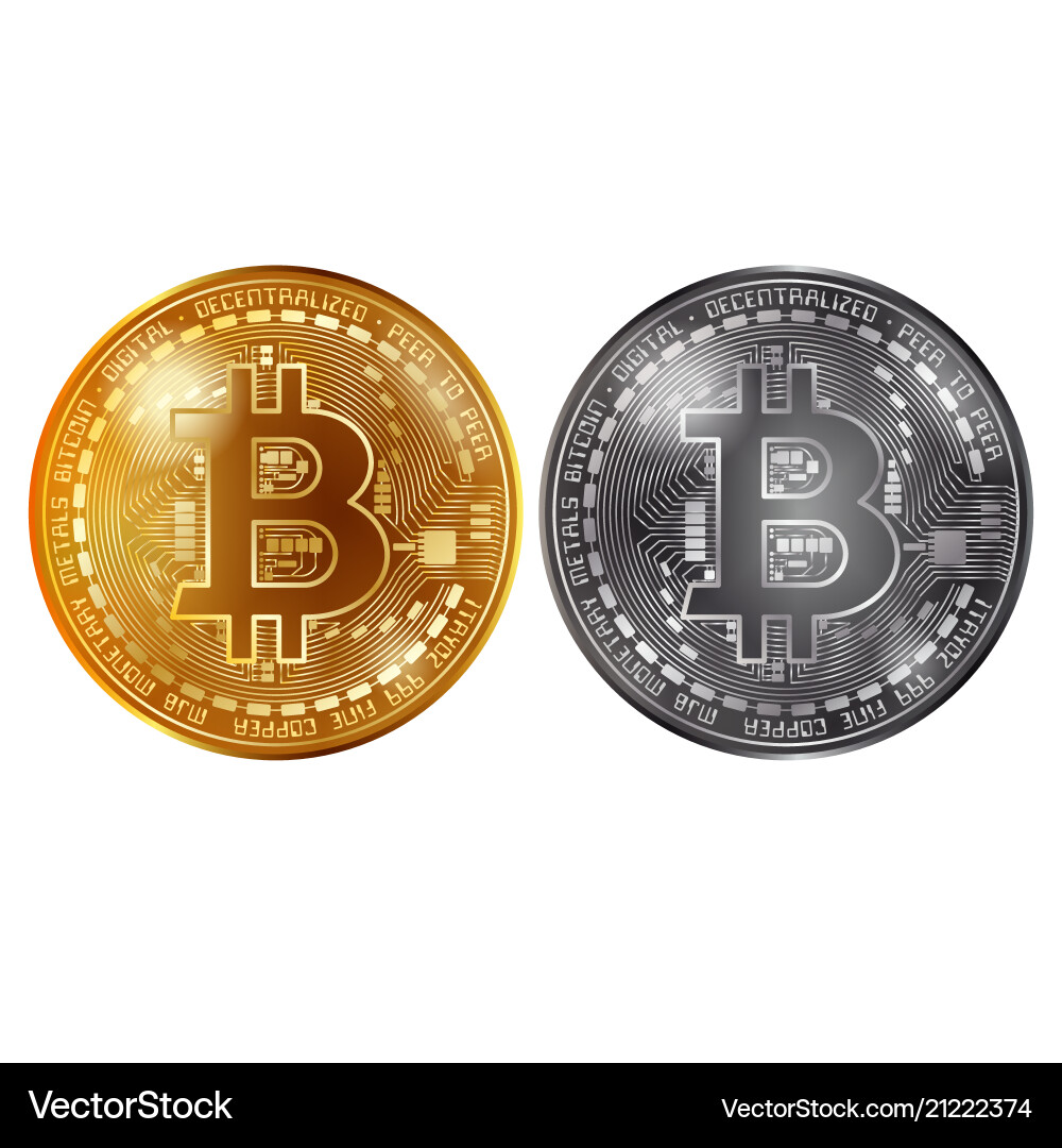 Bitcoin gold coins Royalty Free Vector Image - VectorStock