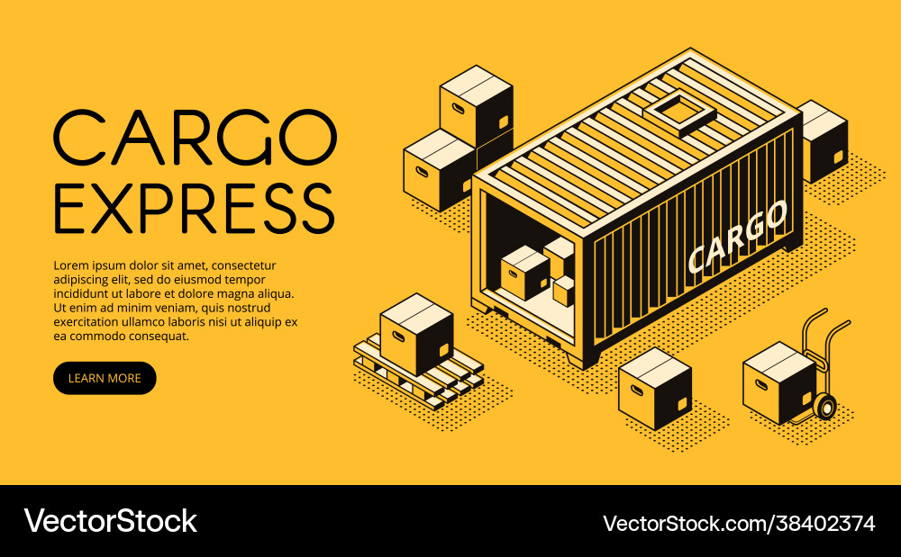 Cargo logistics isometric Royalty Free Vector Image
