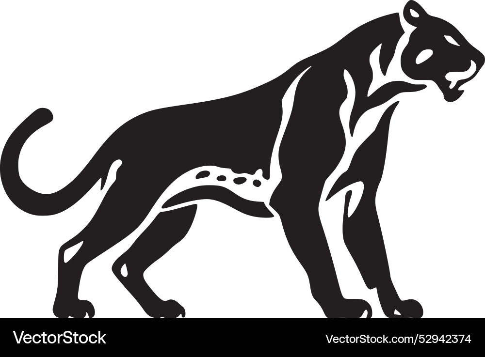 Cheetah - black and white isolated icon Royalty Free Vector