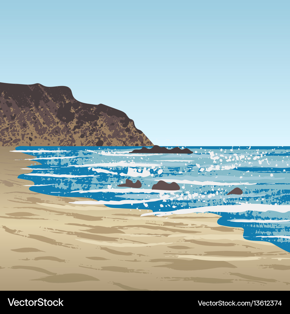 Coastal Ocean Landscape Royalty Free Vector Image