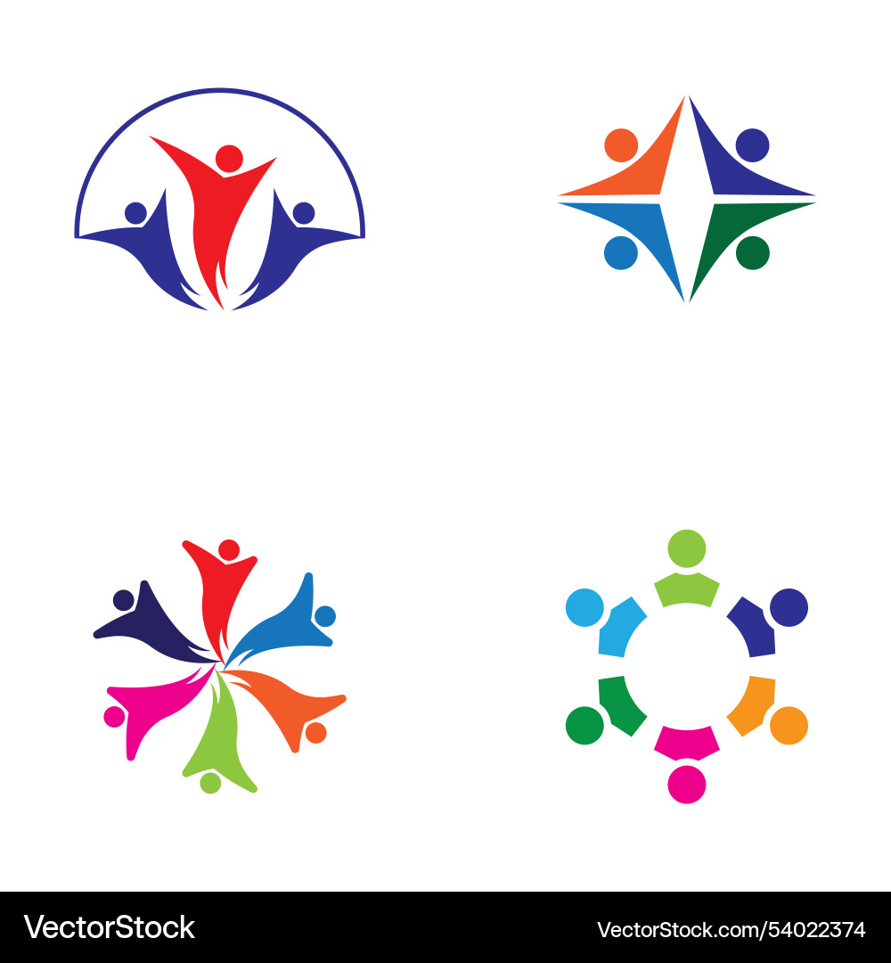 Colorful people and community logo Royalty Free Vector Image