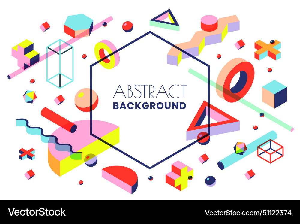 Creative frame background with 3d isometric Vector Image