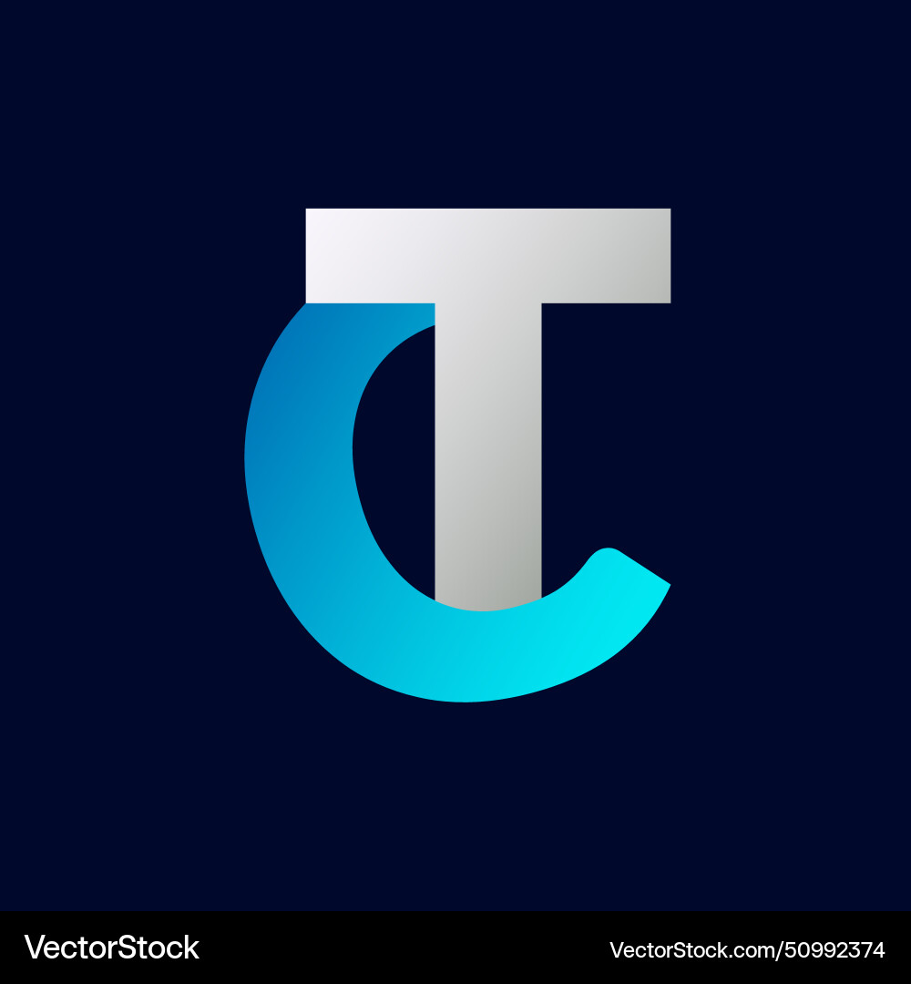 Ct letter logo design template Royalty Free Vector Image