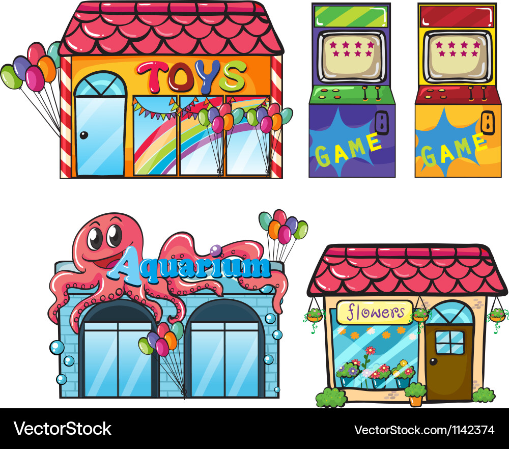 Different stores Royalty Free Vector Image - VectorStock