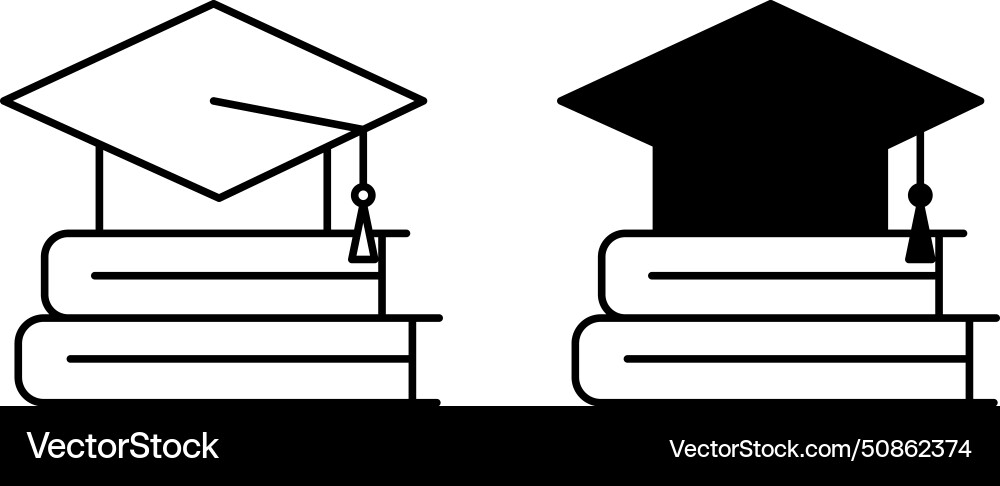 Education icons black and white Royalty Free Vector Image