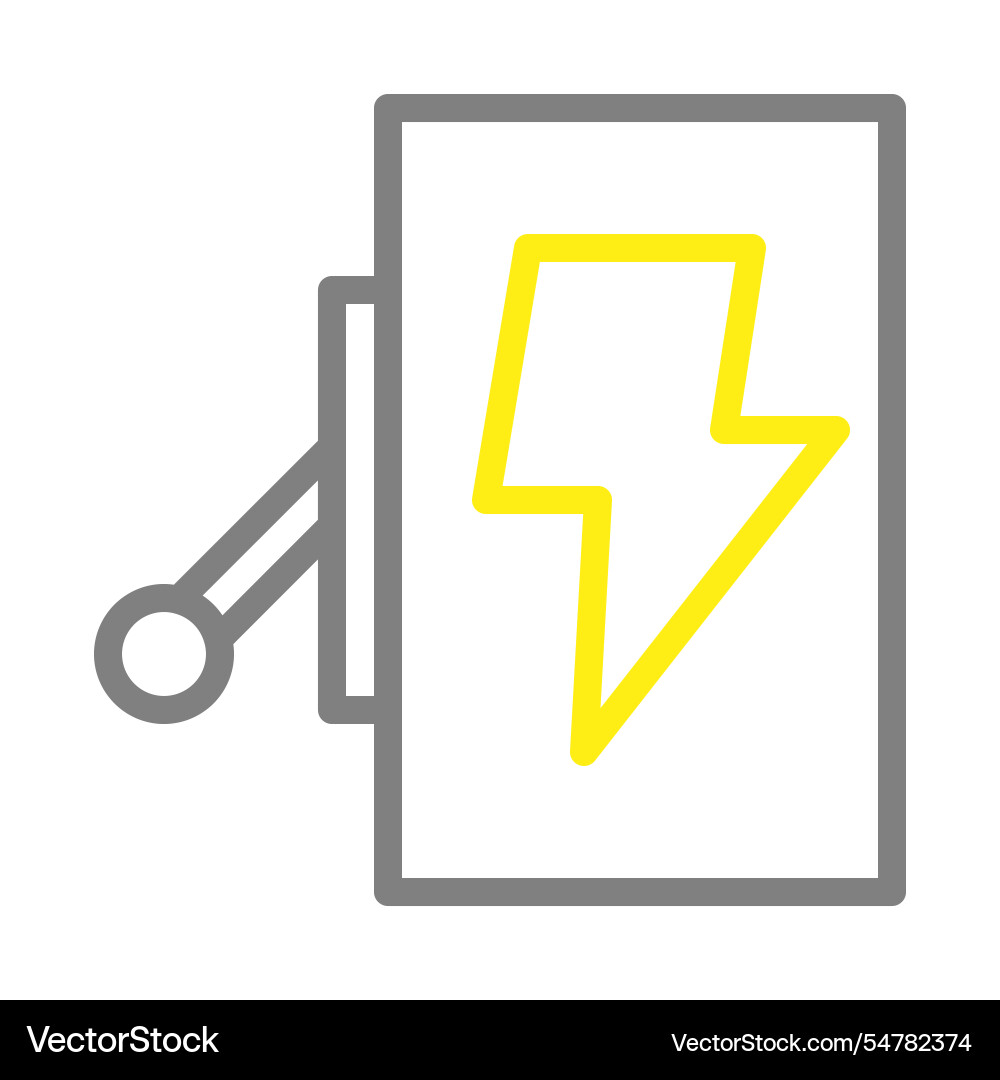 Electric power switch with lightning bolt symbol Vector Image