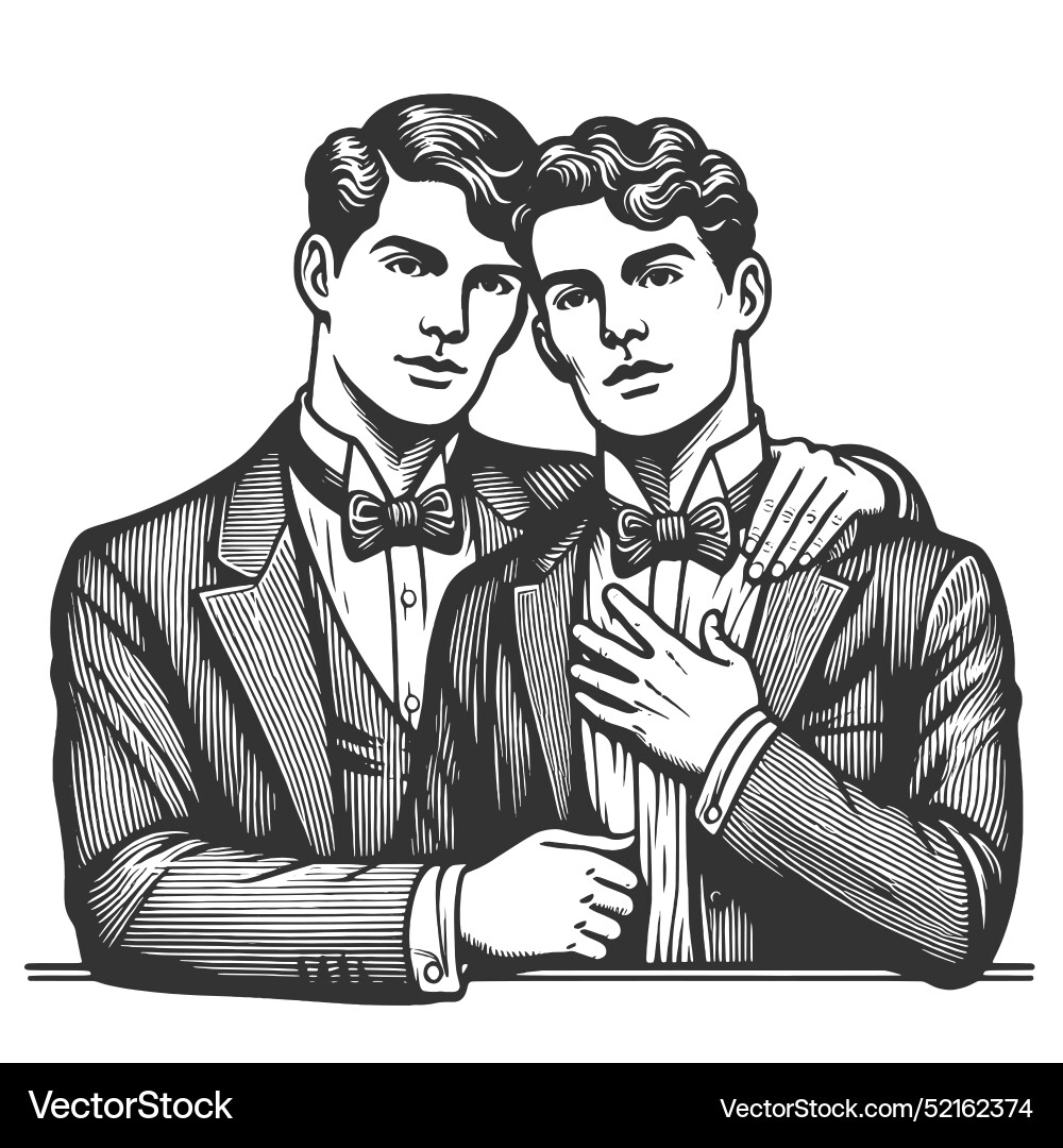 Elegant men in tuxedos Royalty Free Vector Image