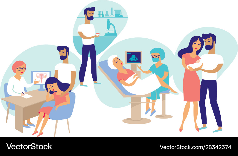 Ivf treatment concept Royalty Free Vector Image
