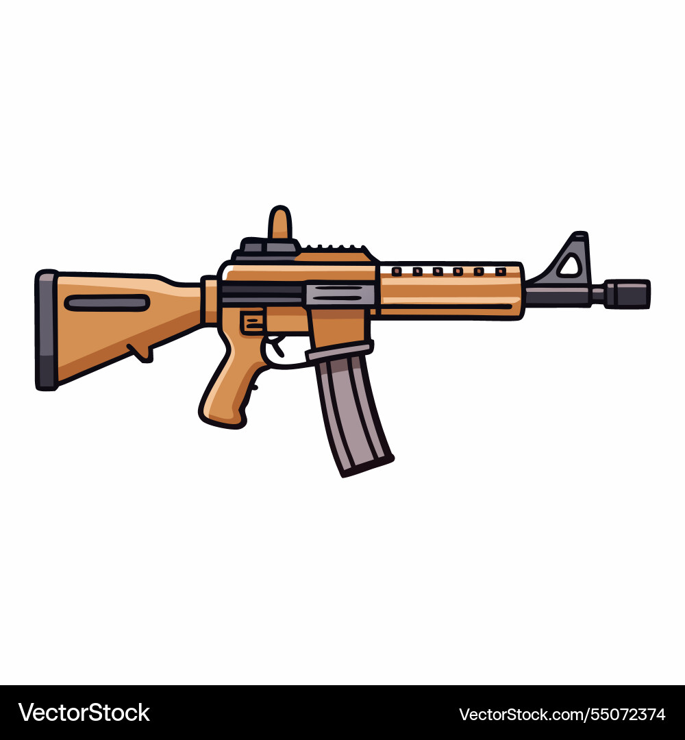 M4 carbine rifle assault weapon ammo magazine Vector Image